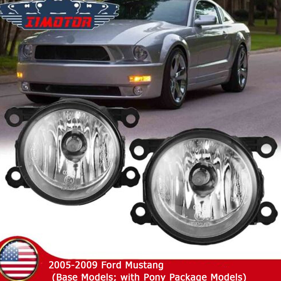 For 2006-2009 Ford Mustang Replacement Pair Fog Lights Clear Glass Lens ...