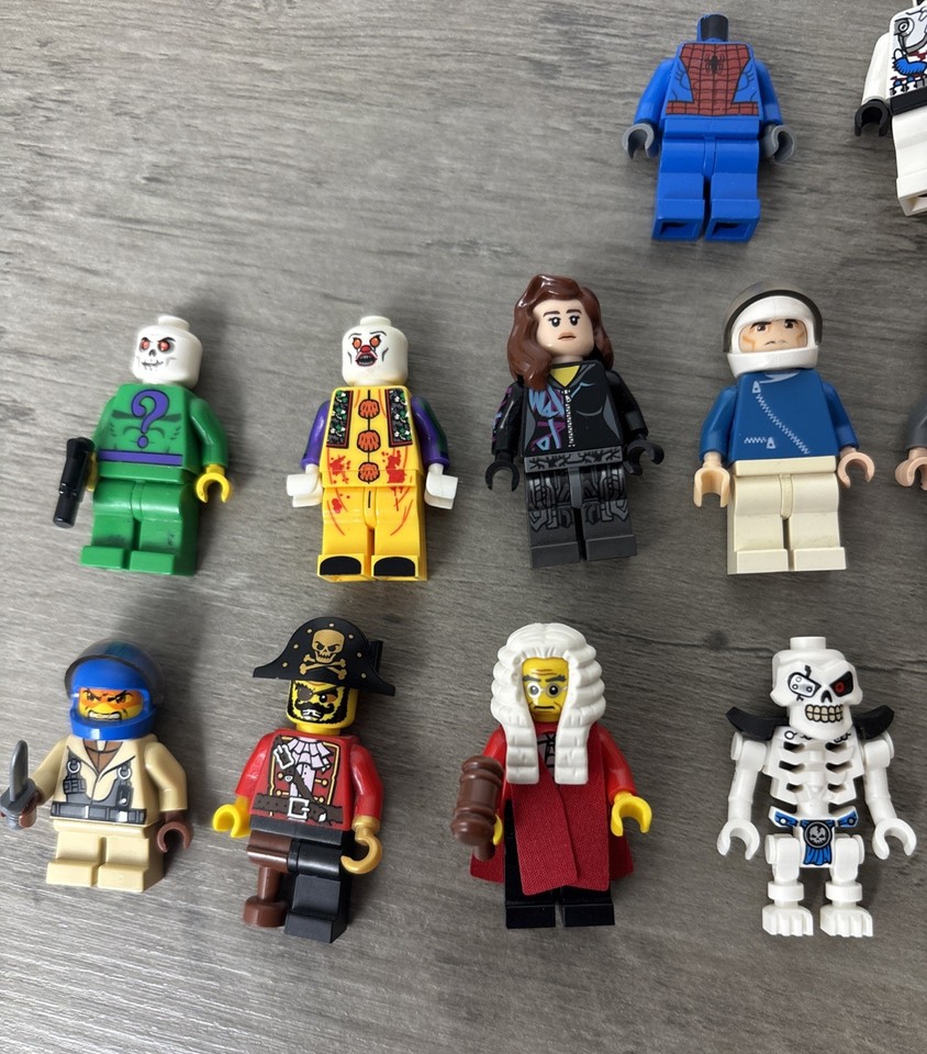 12+ Lego Minifigures Lot, Judge, Pirate, Clown, Santa, Spider-Man Parts ...
