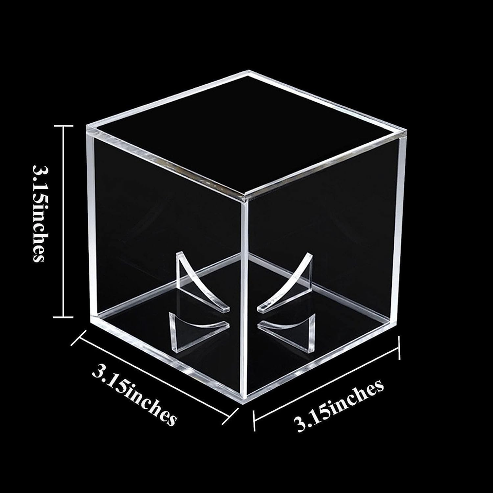 Baseball Display Case Uv Protected Acrylic Clear Baseball Holder Square ...