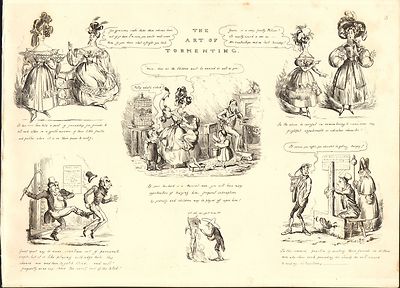 1840 VICTORIAN PRINT ~ THE ART OF TORMENTING No 3 ~ HENRY HEATH ...