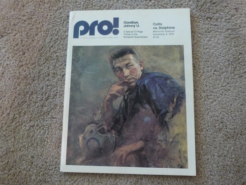 HTF DECEMBER 8 1974 NFL Baltimore COLTS vs DOLPHINS UNITAS Home Program ...