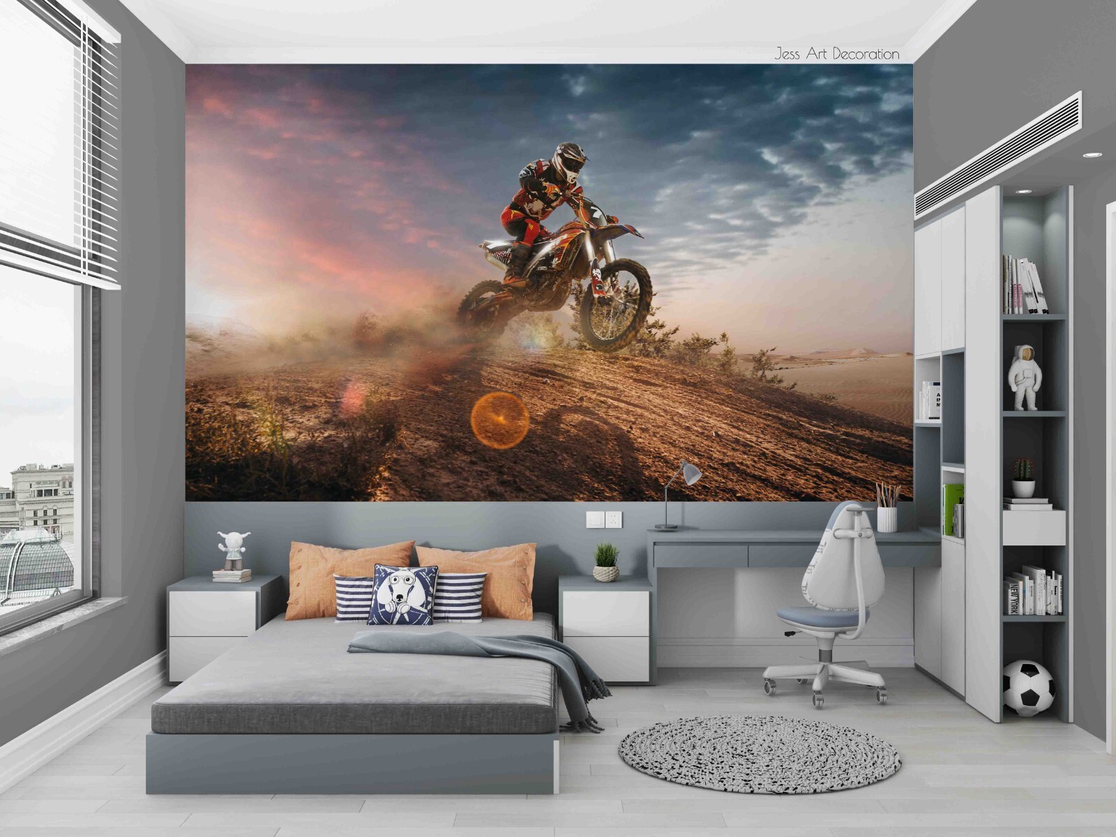 3D Extreme Sports Motorcycle Wall Murals Wallpaper Murals Wall Sticker ...
