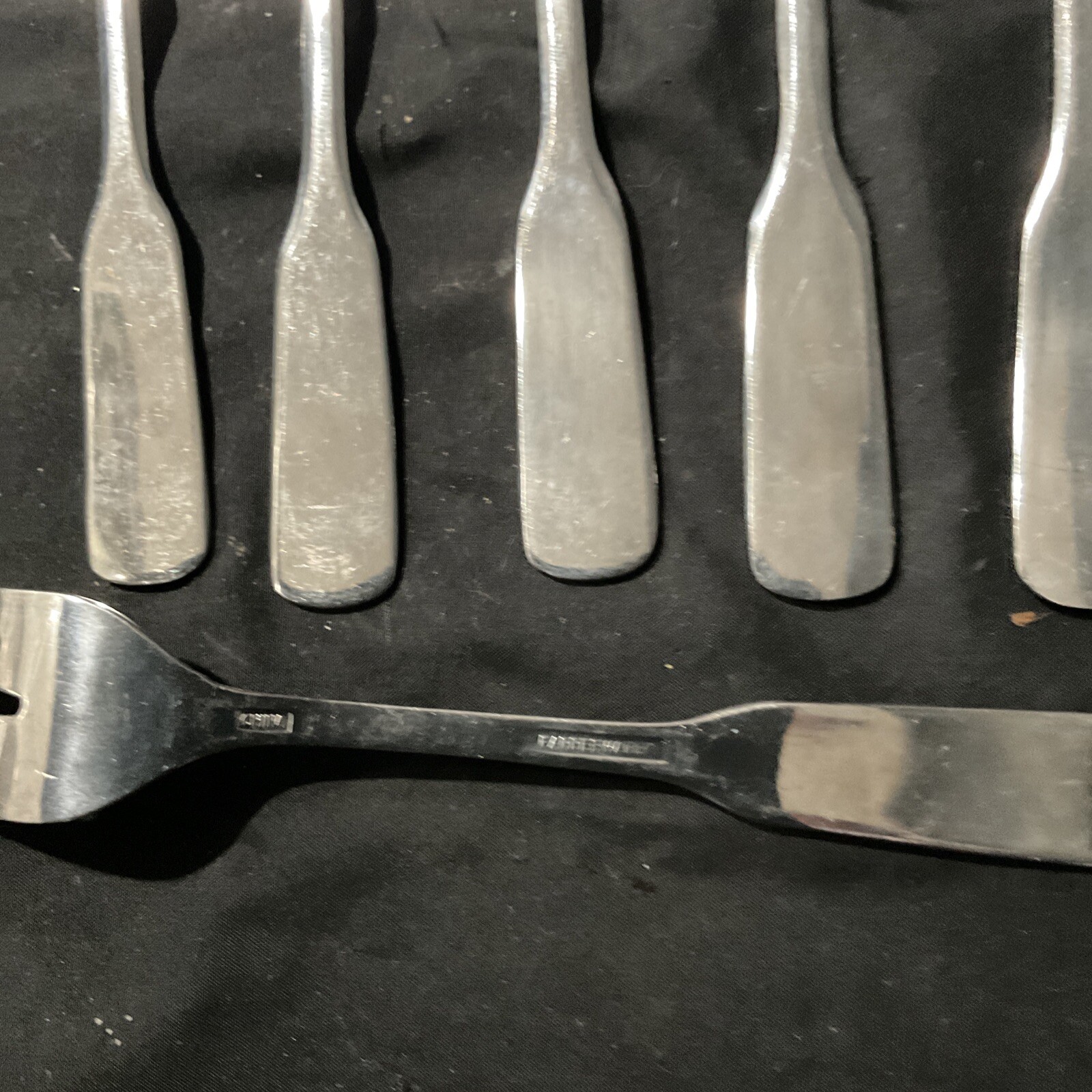 farberware stainless flatware darien pattern set of 7 salad forks 6 7/8 ...