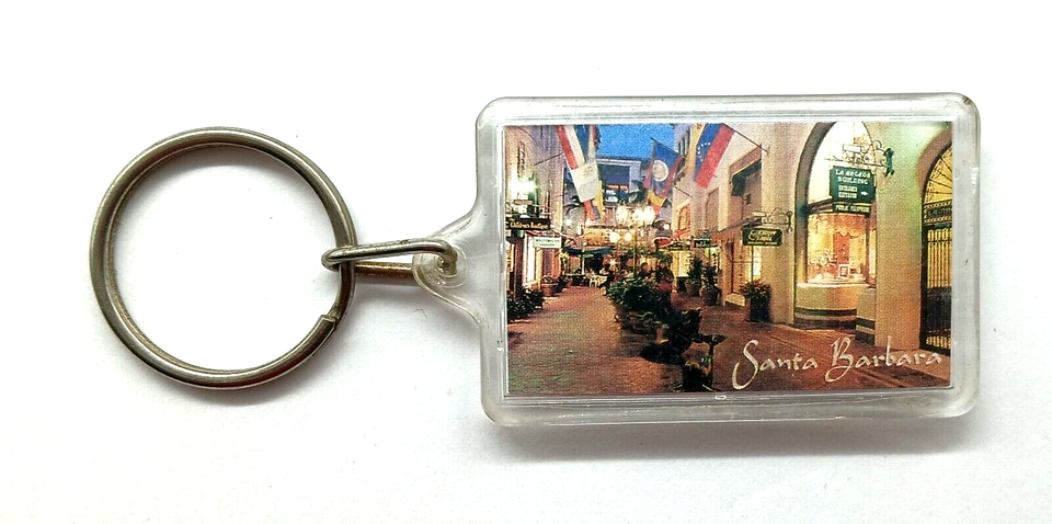 Vintage Santa Barbara California Shops Restaurants Keychain Keyring | eBay