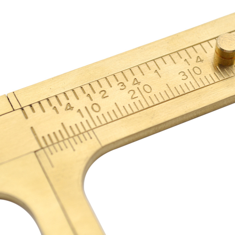 Mini Copper Ruler Inch & cm Vernier Calipers Gauge Measurement Tool ...