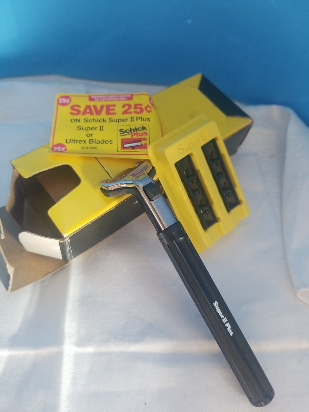 Vtg Schick super ii PLUS pivoting razor 2 twin blade cartridge in box ...