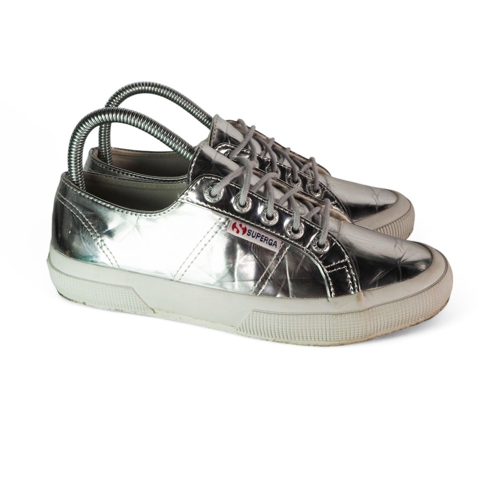 Superga 2750 Cotmetu Low Top Fashion Sneakers Metallic Silver S00EUP0 ...