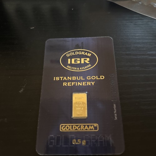 1/2 IGR Gold Bar .5 0.5 (g) Gram Istanbul Gold Refinery 999.9 Sealed ...
