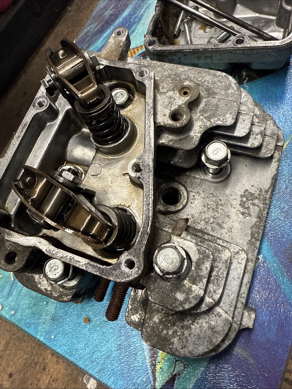 Used Kawasaki FR691V Cylinder head #2 Valve Cover, Valves, Push Rods ...