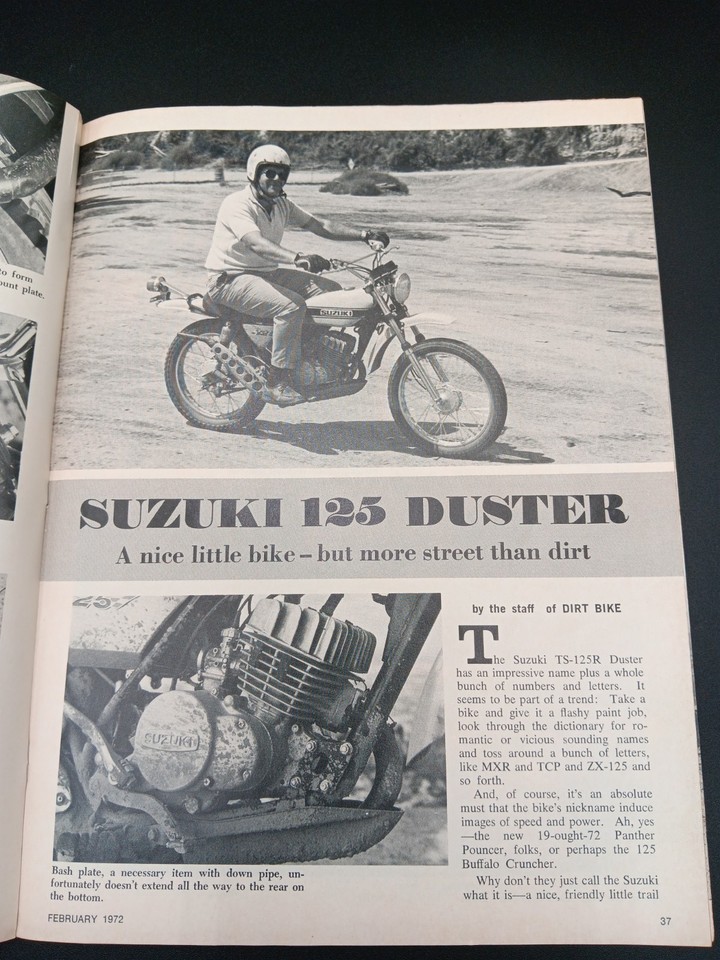 DIRT BIKE MAGAZINE FEB 72 Vol 2 No 2 Suz TS125R Duster Taming TM400 Cyclone | eBay