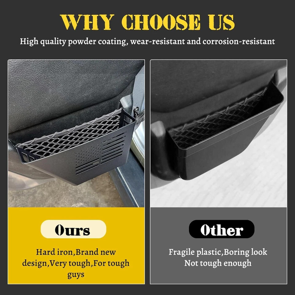 Front/Rear Door Storage Box Side Pocket Organizer for Jeep Wrangler JK ...