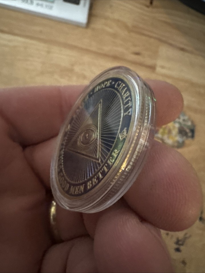 Masonic Challenge Coin Masons George Washington Illuminati Egyptian Eye ...