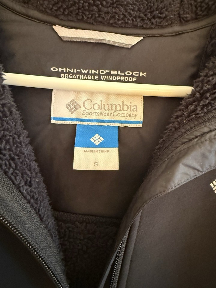 Columbia Jacket Womens Small Black Full Zip Alpine Fir Softshell Omni ...