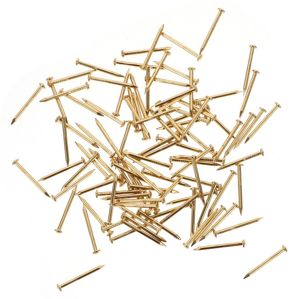 100 Pcs Brass Decorative Nails 1.2x1.5 mm Round Head Antique Furniture ...