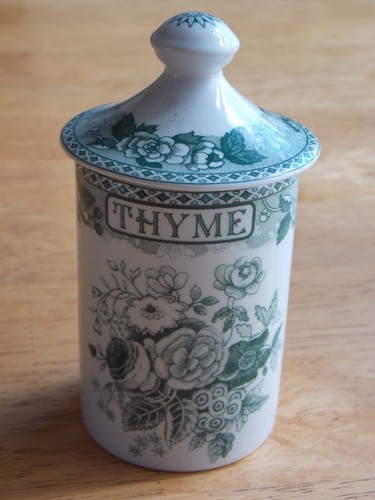 Spode Archive Collection Green Porcelain " THYME " Spice Jar "Blue Rose ...