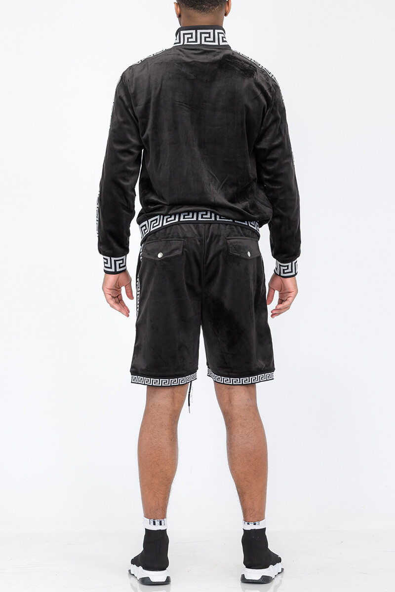 Unisex Full Zip Velour Suede Track Suit Status Print Gold S 3XL Plus ...