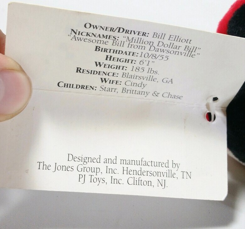 VTG NWT Nascar Beanie Racers #94 Bill Elliott Red McDonald's Race Car ...