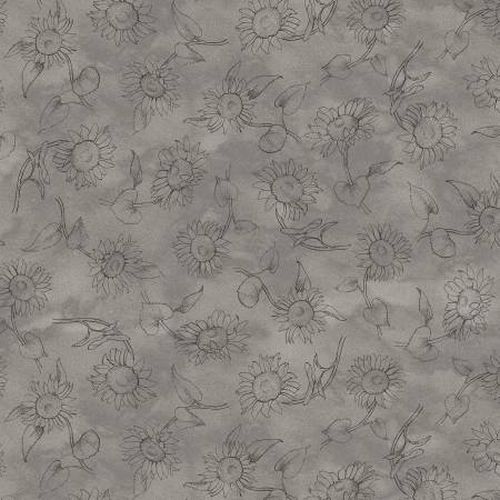 Sunflower Field By P&B Textiles - Grey Tonal Sunflowers #4787-SS | eBay