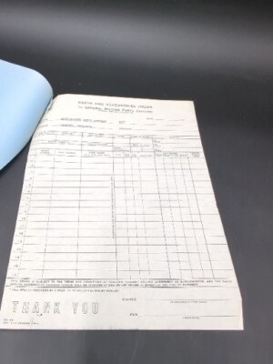 1958 Chevrolet General Motors Parts And Accessories Order Form | eBay