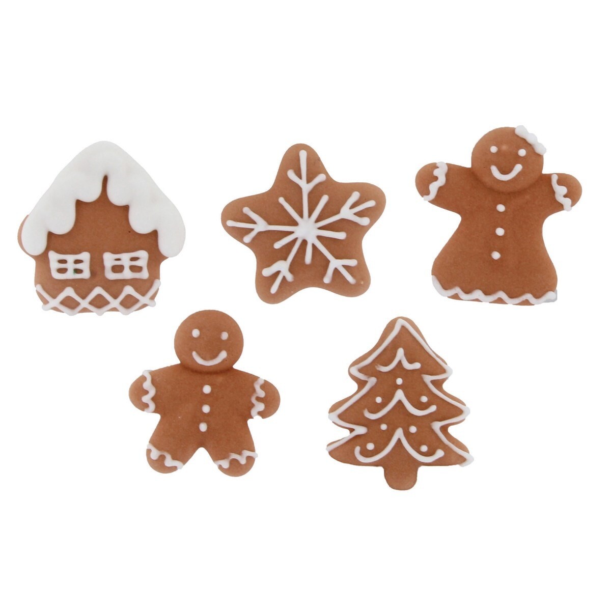 Gingerbread Village Sugar Pipings x 10 Edible Cake Decorations | eBay UK