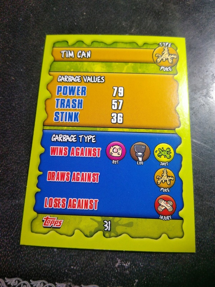 2018 THE GARBAGE GANG TRADING CARD GAME TIM CAN 31 UK GARBAGE PAIL KIDS ...