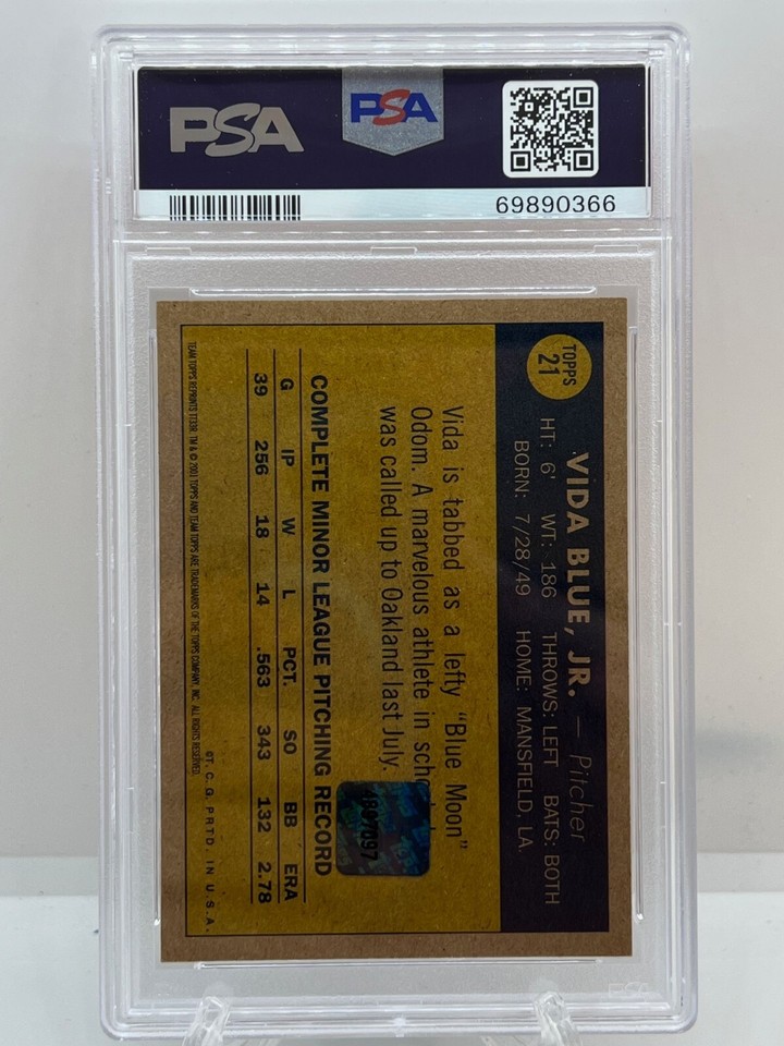2001 Topps Team Topps Vida Blue Legends Autograph PSA 7 NM Auto 9 | eBay