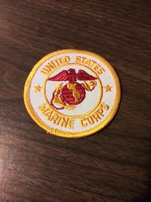 USMC Marine Corps Red White Gold 3" x 3" Round Patch | eBay
