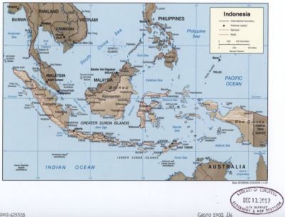 18" x 24" 2002 Map Of Indonesia Asia Geography | eBay
