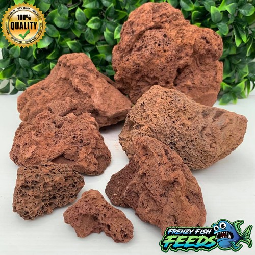 Natural Red Volcanic Lava Rock Stone Aquarium Aquascape Fish Tank ...