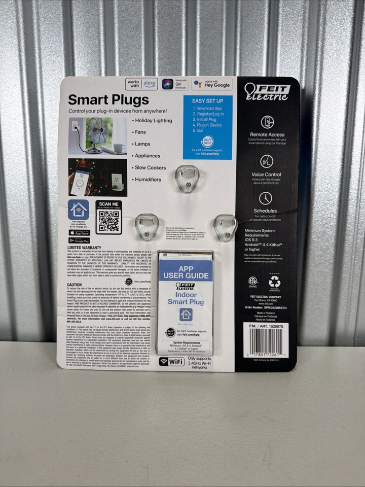 NEW Feit Smart Plugs (3-Pack) Remote Access Voice Control Siri Alexa ...