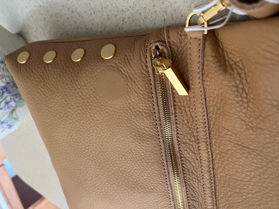 Hammitt Fold-Over VIP Leather Medium Crossbody Bag Toast Tan/Brushed ...