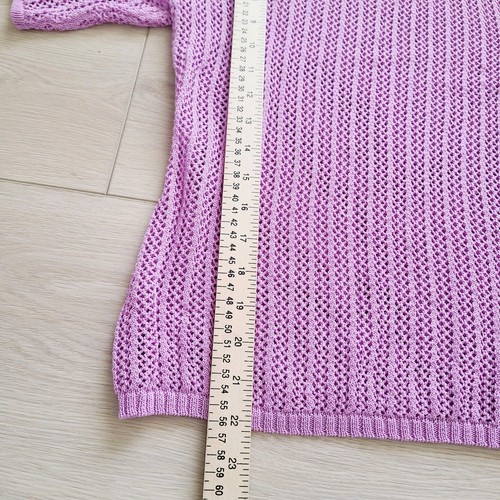 New Free People Beach Crocheted Top M Lavendar Purple Open Knit ...