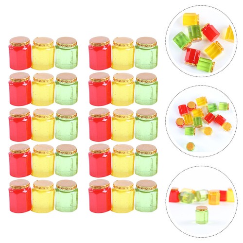 30 Pcs Doll House Decoration Miniature Fruit Jars Candy Toys Jam Home ...