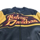 Harley Davidson Yellow Black Wildcard Leather Riding Jacket Size L 2005 ...