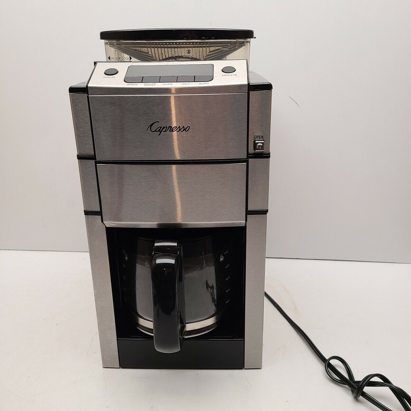 Capresso Coffee Team Pro Plus 12-Cup Coffeemaker with Built-in Grinder ...