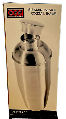 25 Oz OGGI Barware Classic Stainless Steel Cocktail Shaker & Cap | eBay