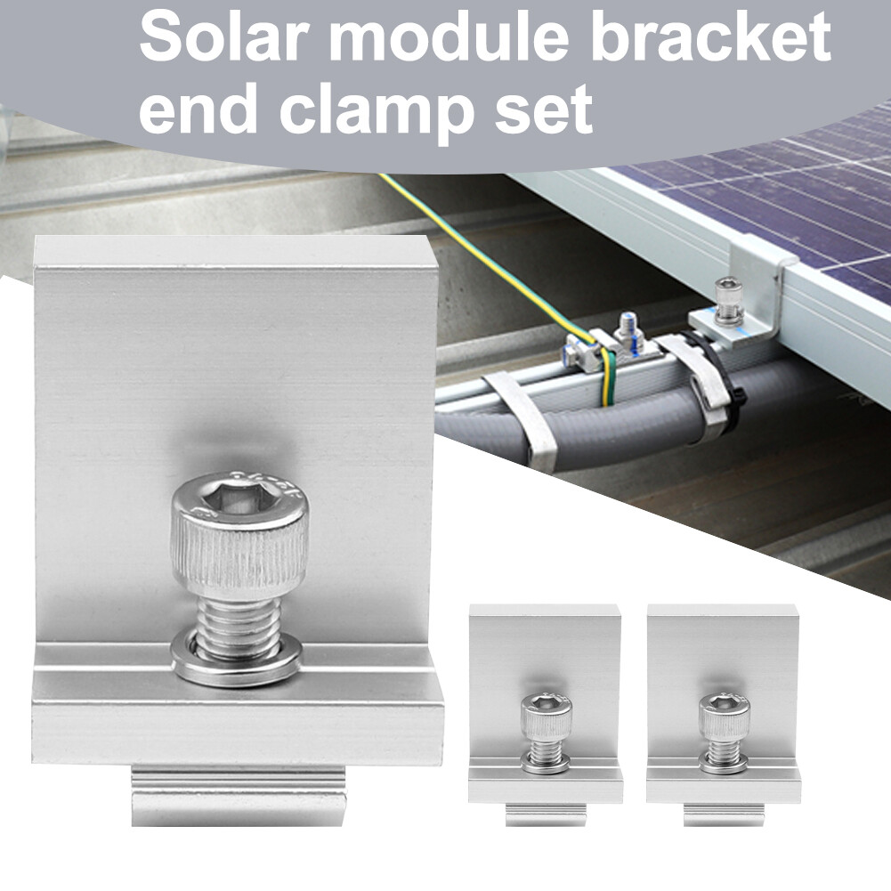 12pcs Fixing For Mounting Solar Module Holder End Clamp Kit Bracket Hex ...