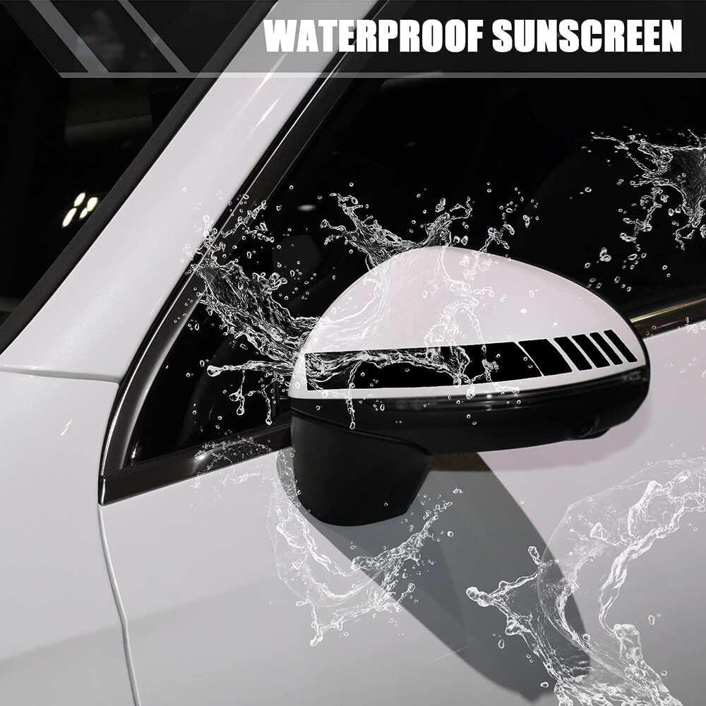 2Pcs/Set Racing Stripe Vinyl Decal Car Side Rear View Mirror Sticker ...