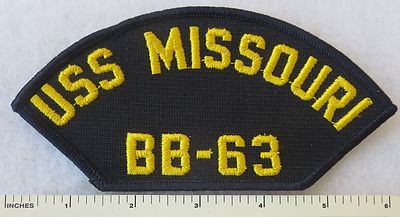 USS MISSOURI BB-63 - US NAVY BATTLESSHIP CAP PATCH HAT INSIGNIA 1944 ...