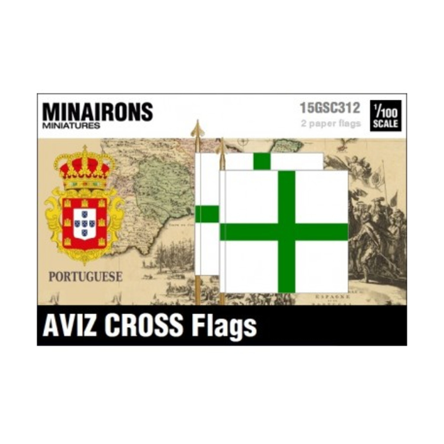 Minairons War of Spanish Succession Aviz Cross Flags New | eBay