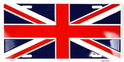 GREAT BRITAIN UNION JACK FLAG EMBOSSED METAL NOVELTY LICENSE PLATE TAG ...