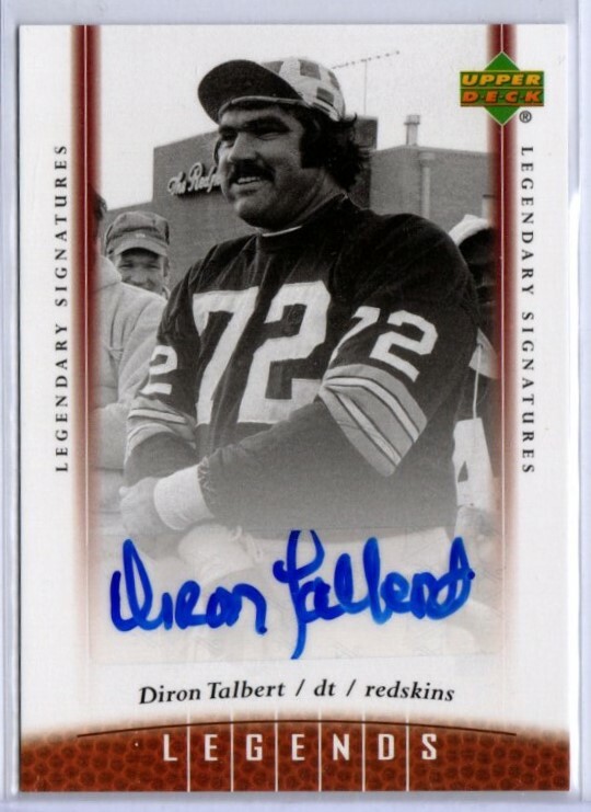 2006 UD Legends Football Legendary Signatures Diron Talbert AUTO ...