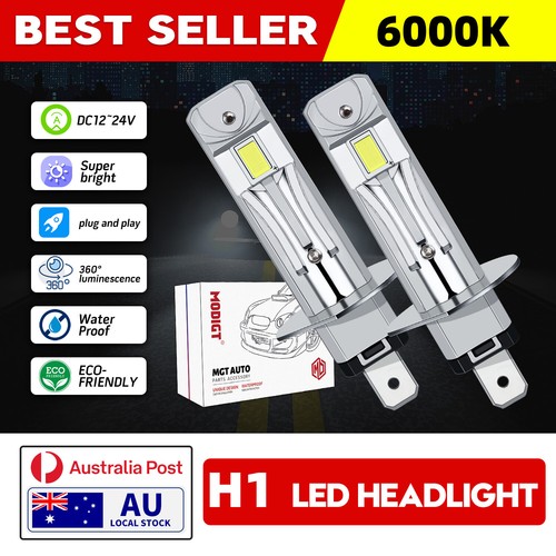 Pair H1 High Beam Globes LED Headlight Beam Bulbs For Holden Colorado ...