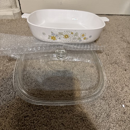Vintage 1970’s Floral Daisy Design Corning Ware Square Covered ...
