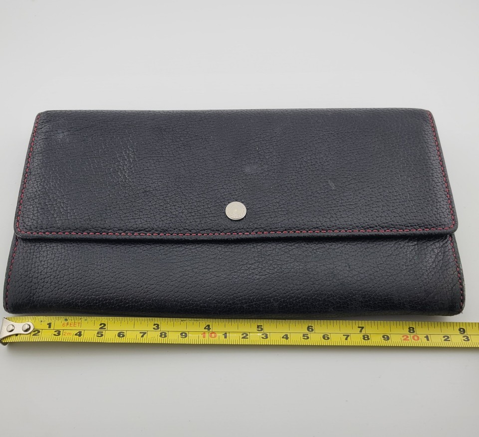 Vintage Coach Black Red Leather Travel Wallet Passport and Airline ...
