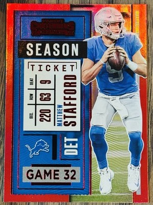 MATTHEW STAFFORD - 2020 Contenders FOTL Red Zone Season Ticket SP ...