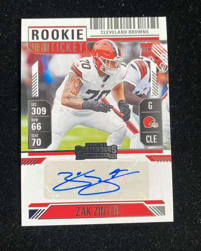 2024 Panini Contenders Rookie Ticket RC #231 Zak Zinter Auto Browns ...