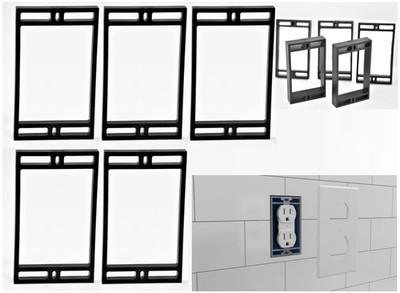5 Pack of 1/4 in. 1-Gang Electrical Outlet Box Spacer Extender, 5" H x ...