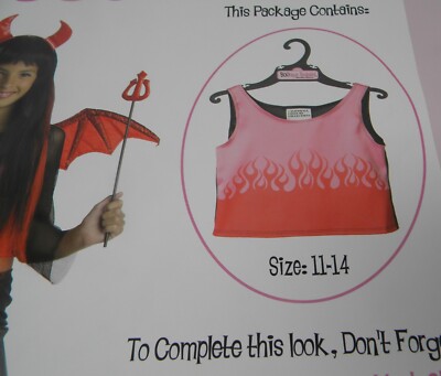 Girls Devil Tank Top Halloween Costume Size 11-14 | eBay