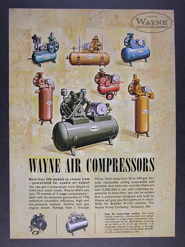 1963 Wayne Air Compressors 700 Series Gas Pumps Car Lifts vintage print ...